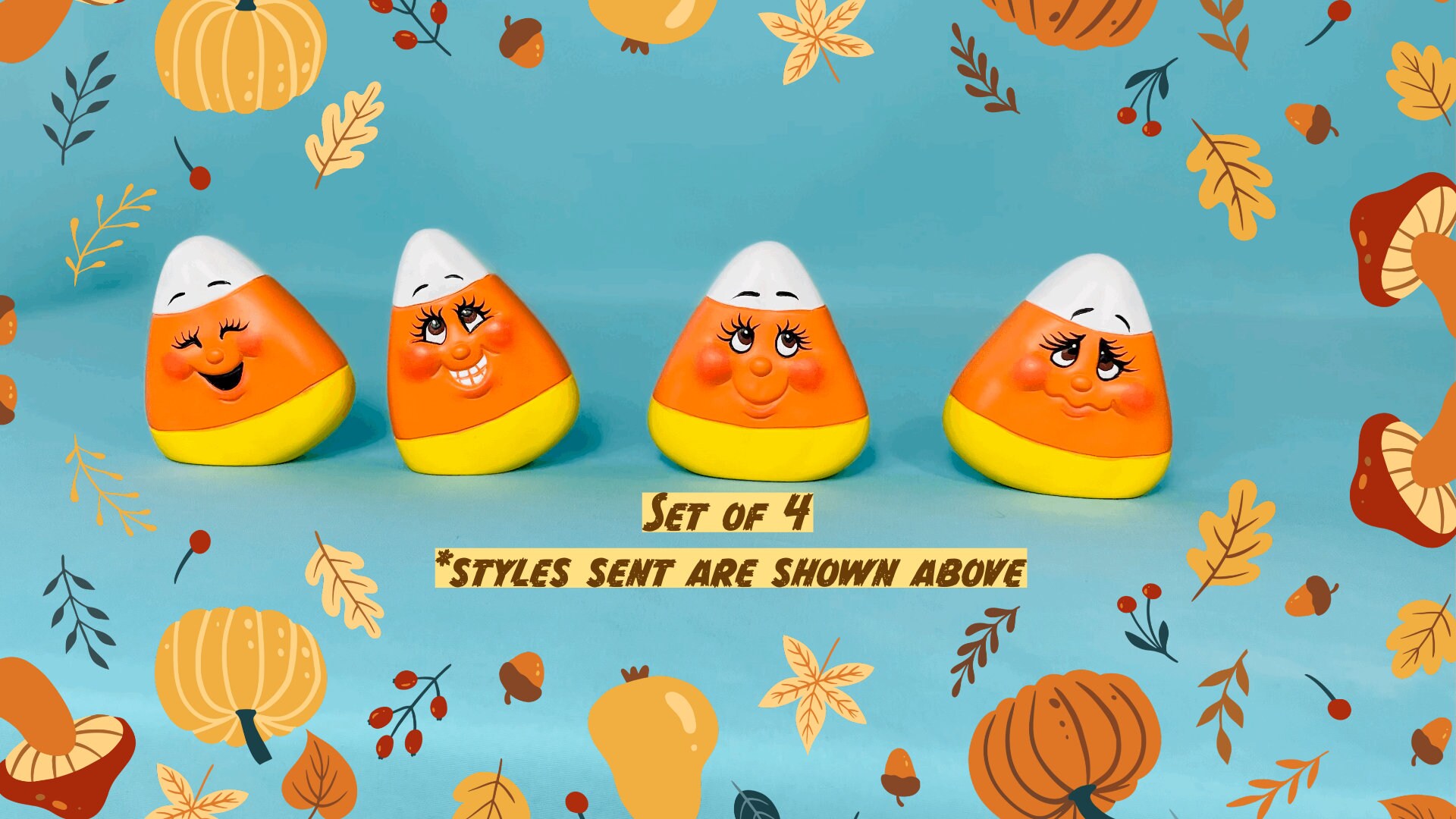 Candy Corn Cuties | Ceramic Fall Set | Halloween Decor - Etsy