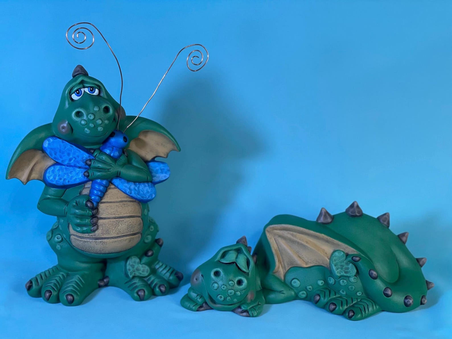 Pair of Ceramic Dragons, Fantasy Dragons, Protectors of the Kingdom - Etsy