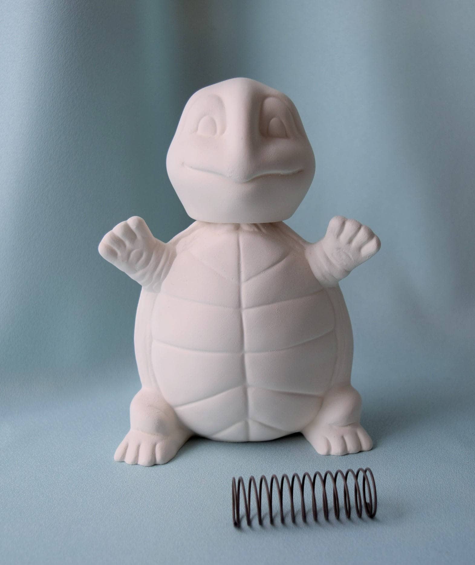 DIY Ceramic Bobble Head Turtle Painting Kit: Unpainted Bisque Figurine ...