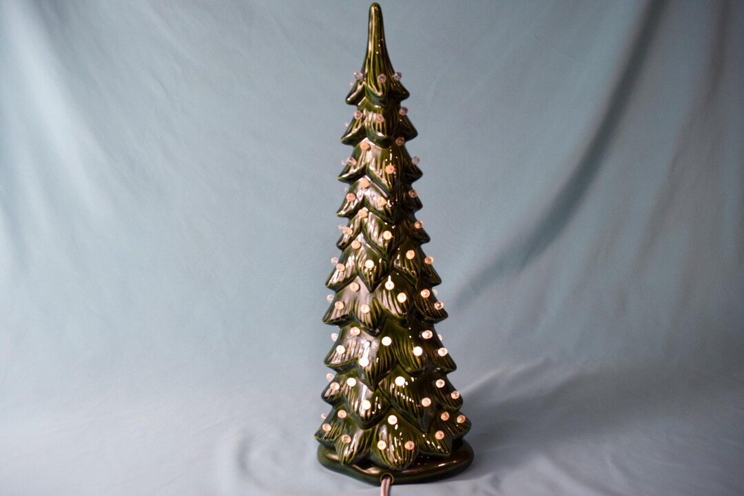 Medium Wispy Pine With Only Clear Lights - Ceramic Christmas Tree ...