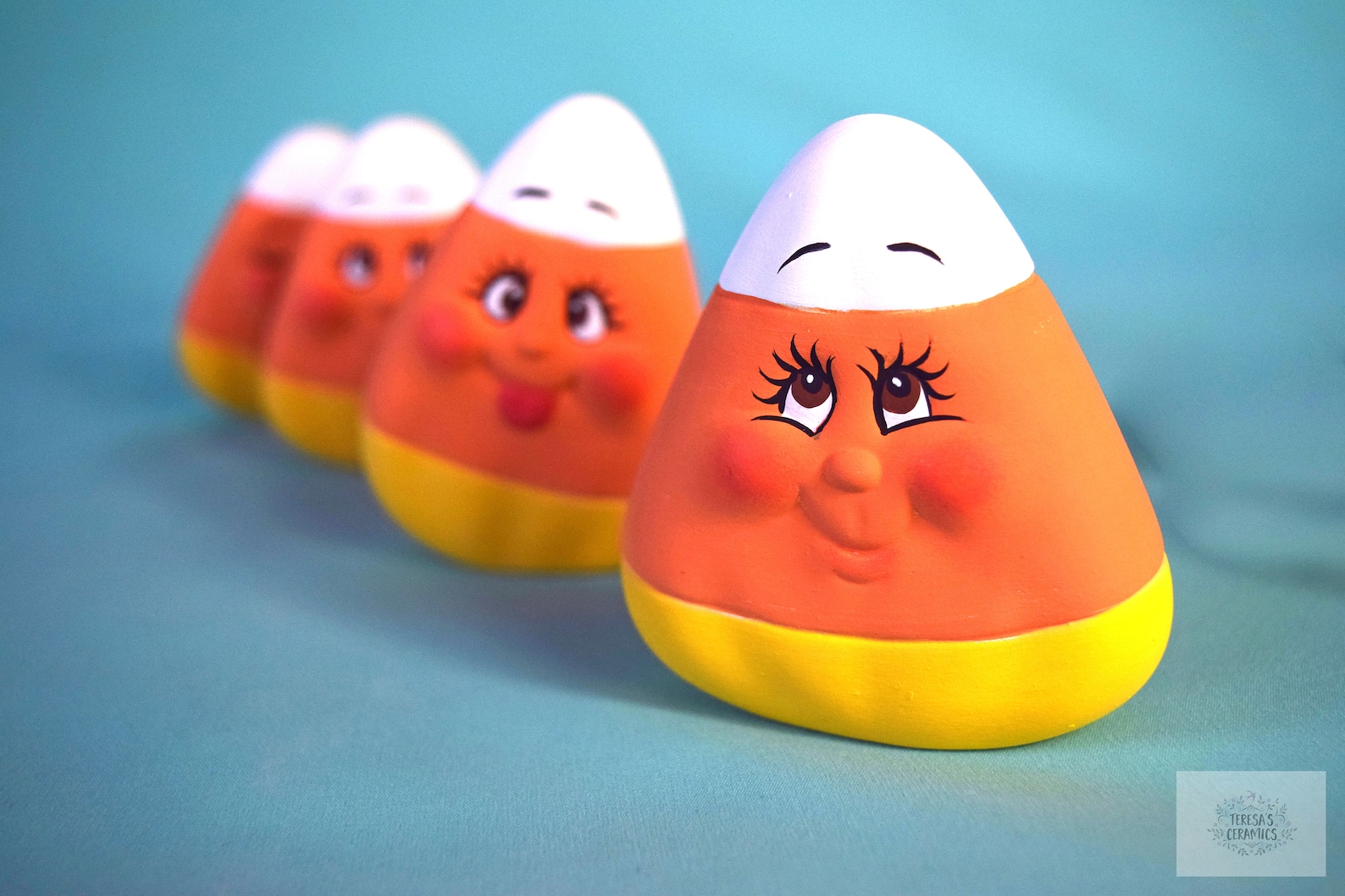 Candy Corn Cuties | Ceramic Fall Set | Halloween Decor - Etsy