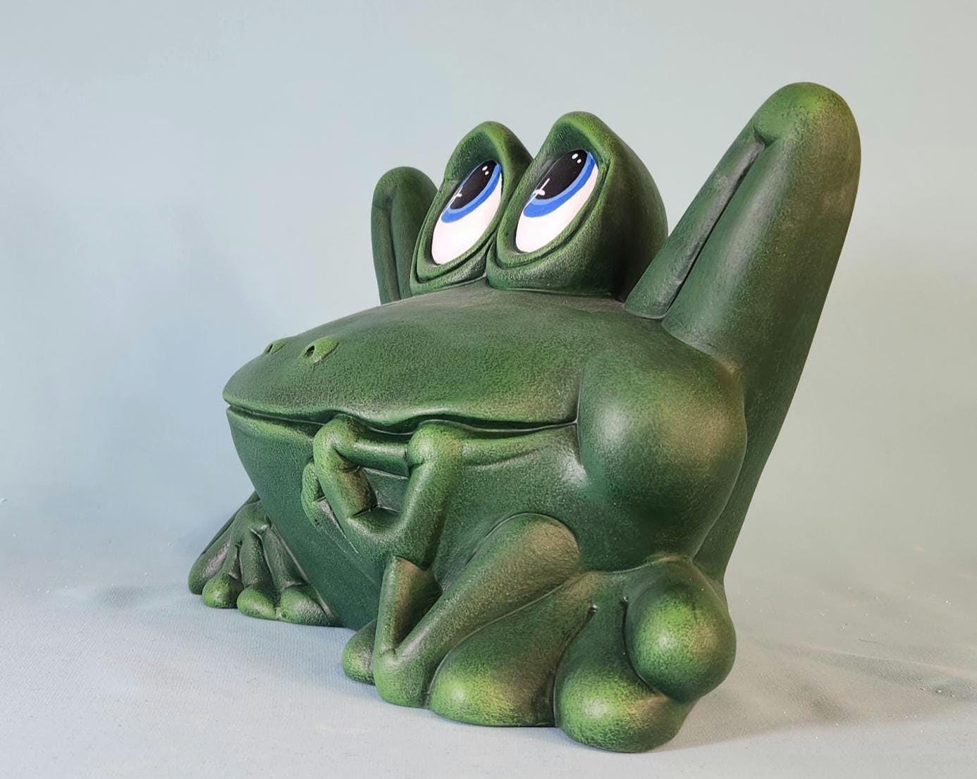 Oversized Ceramic Frog Statue: Large Thinking Frog for Garden Decor ...