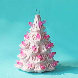 Mini Pink Ceramic Christmas Tree Ornament Tiny Pink Ceramic Tree - Etsy