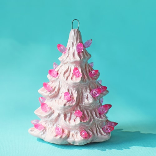 Mini Pink Ceramic Christmas Tree Ornament Tiny Pink Ceramic - Etsy
