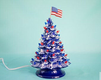 Patriotic Ceramic Tree - Etsy