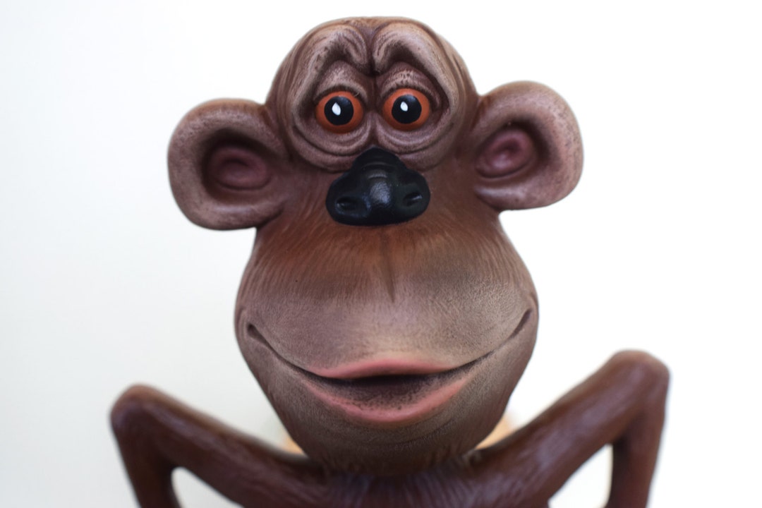 Monkey - Bobble Head - Ceramic - Hand Painted Art - Fine Art Ceramics ...