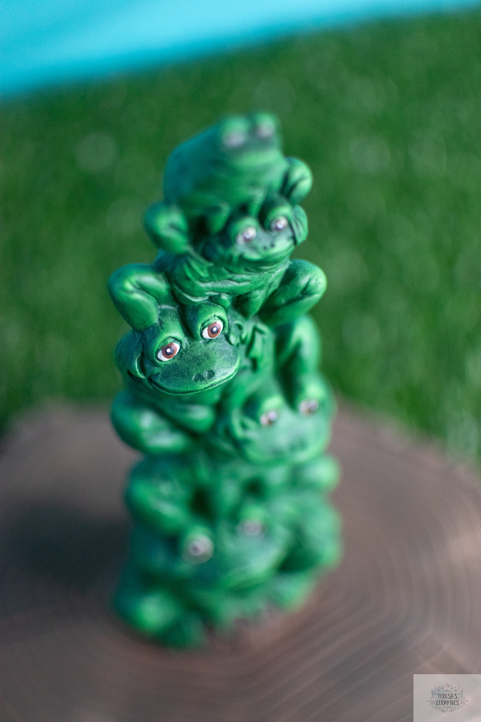 Frog Statue Stack Frog Family Statue Garden Frog Art - Etsy