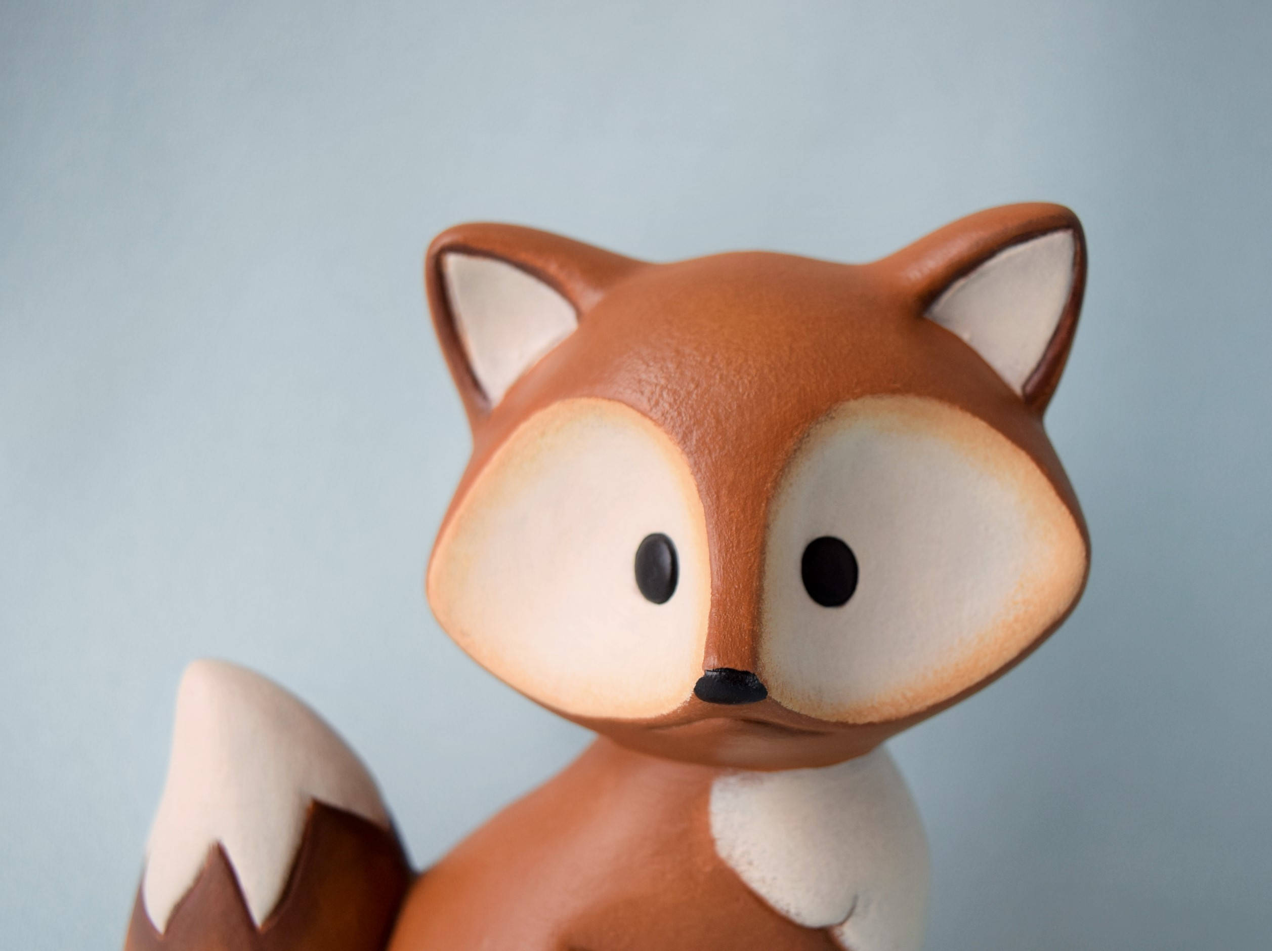 Whimsical Ceramic Fox Figurine: Woodland Baby Shower Decor, Cake Topper ...
