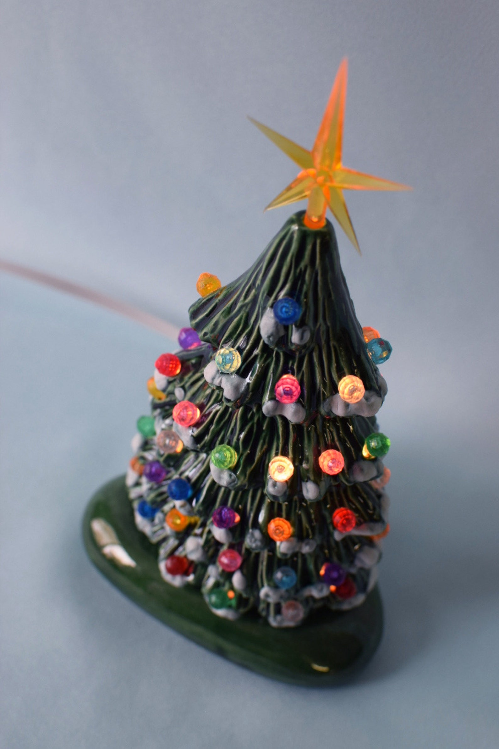 Miniature Christmas Tree | Ceramic Snowy Pine | Slim Style - Etsy