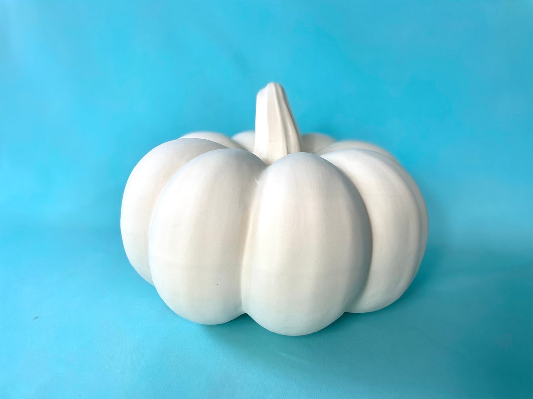 Bisque Fall Pumpkin | Cute Round Pumpkin | Halloween Pumpkin Decor ...