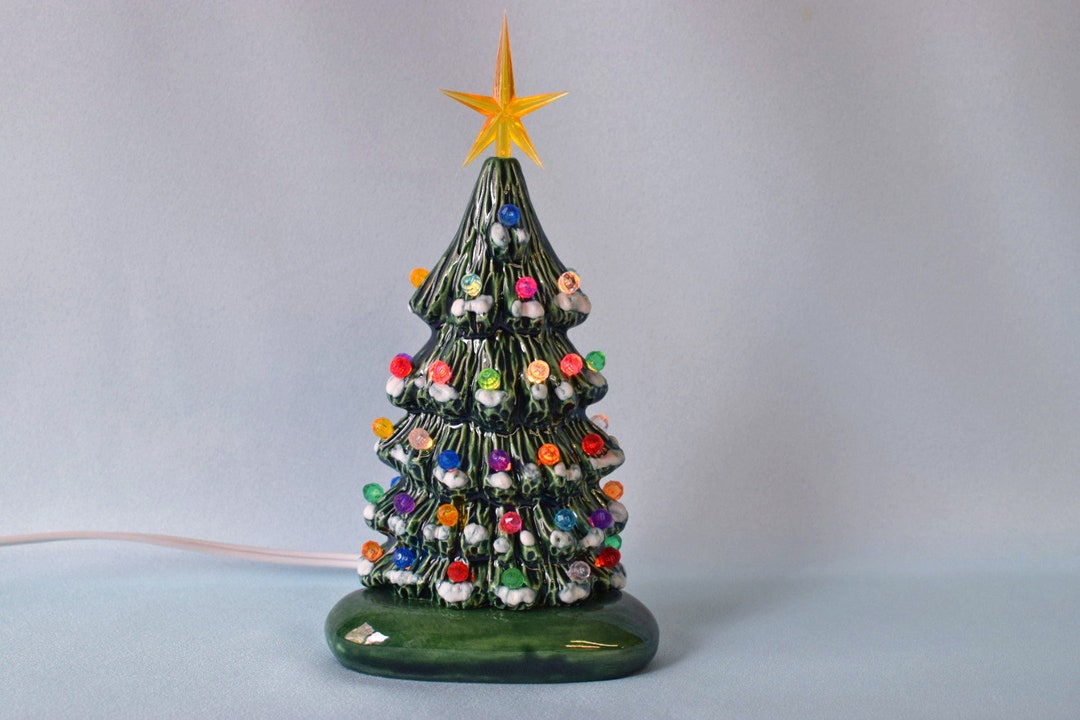 Miniature Christmas Tree | Ceramic Snowy Pine | Slim Style - Etsy
