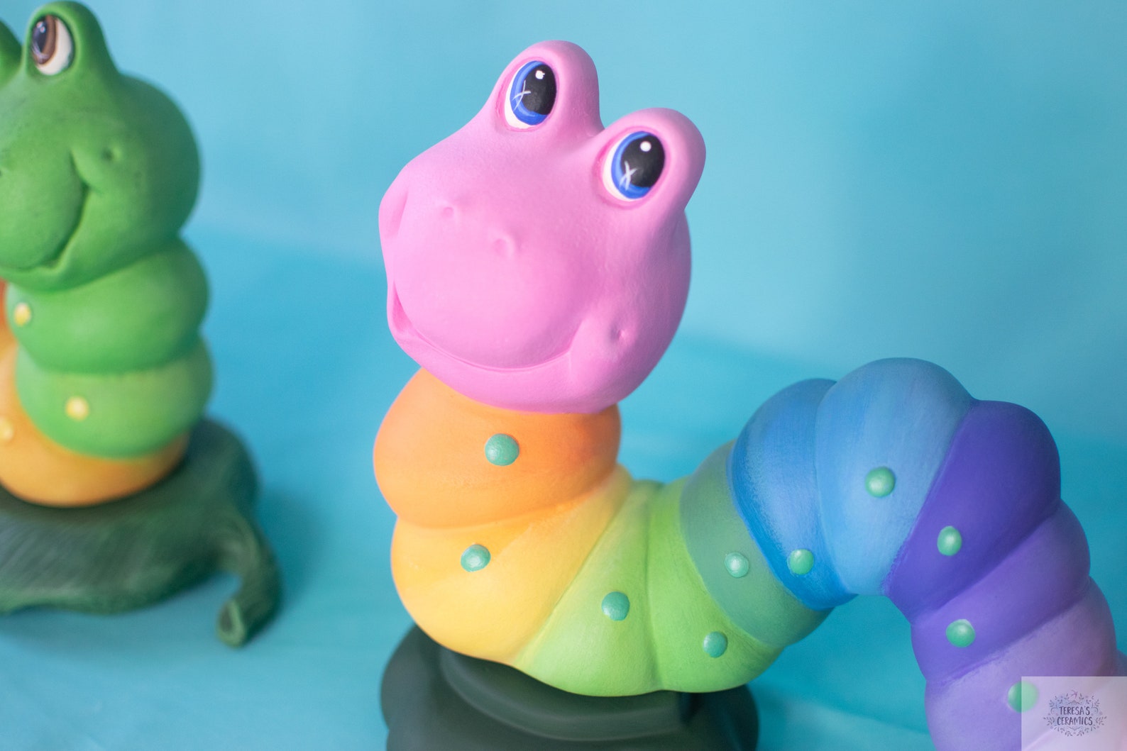 Large Garden Wormy Rainbow Multicolored Art Yard Worm - Etsy