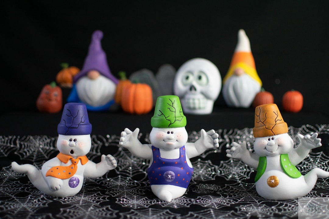 Ghost Terracotta Trio | Crackpot Ceramic Ghosts | Garden Statue ...
