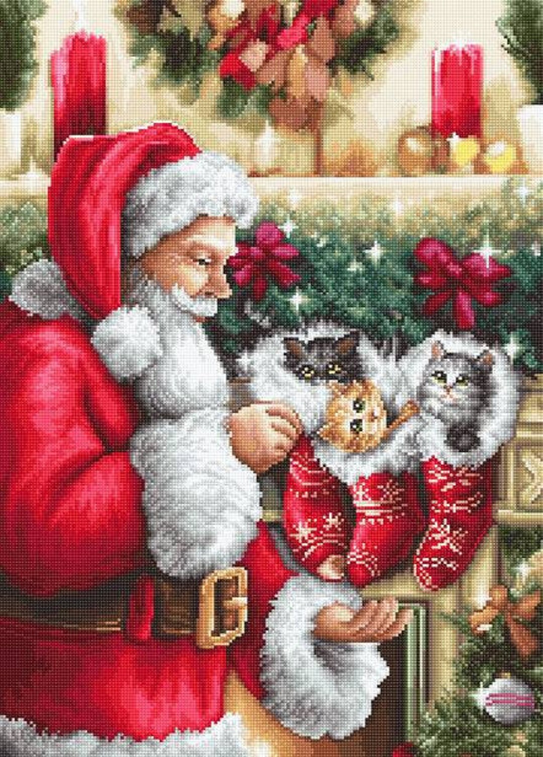 Santa Cross Stitch Kit. Luca-s Designs - Etsy