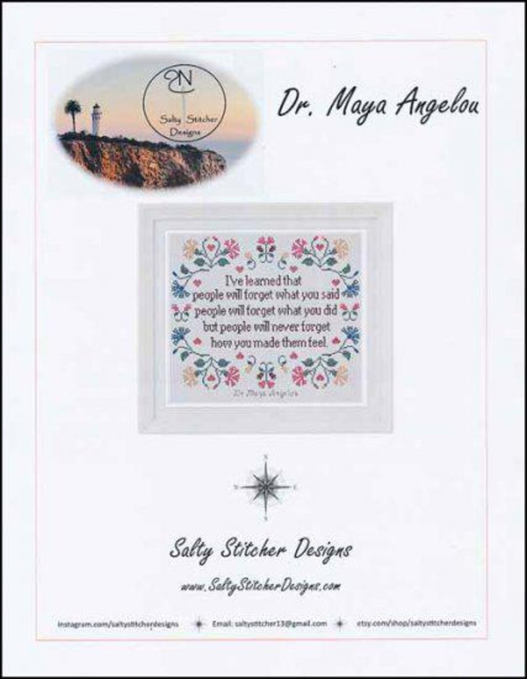 Dr. Maya Angelou by Salty Stitcher Designs - Etsy