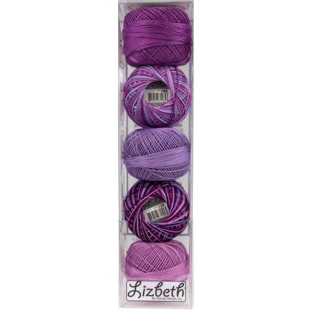 Lizbeth Tatting Thread, Size 10. 5 Color Asst. Iris Bouquet, Free ...