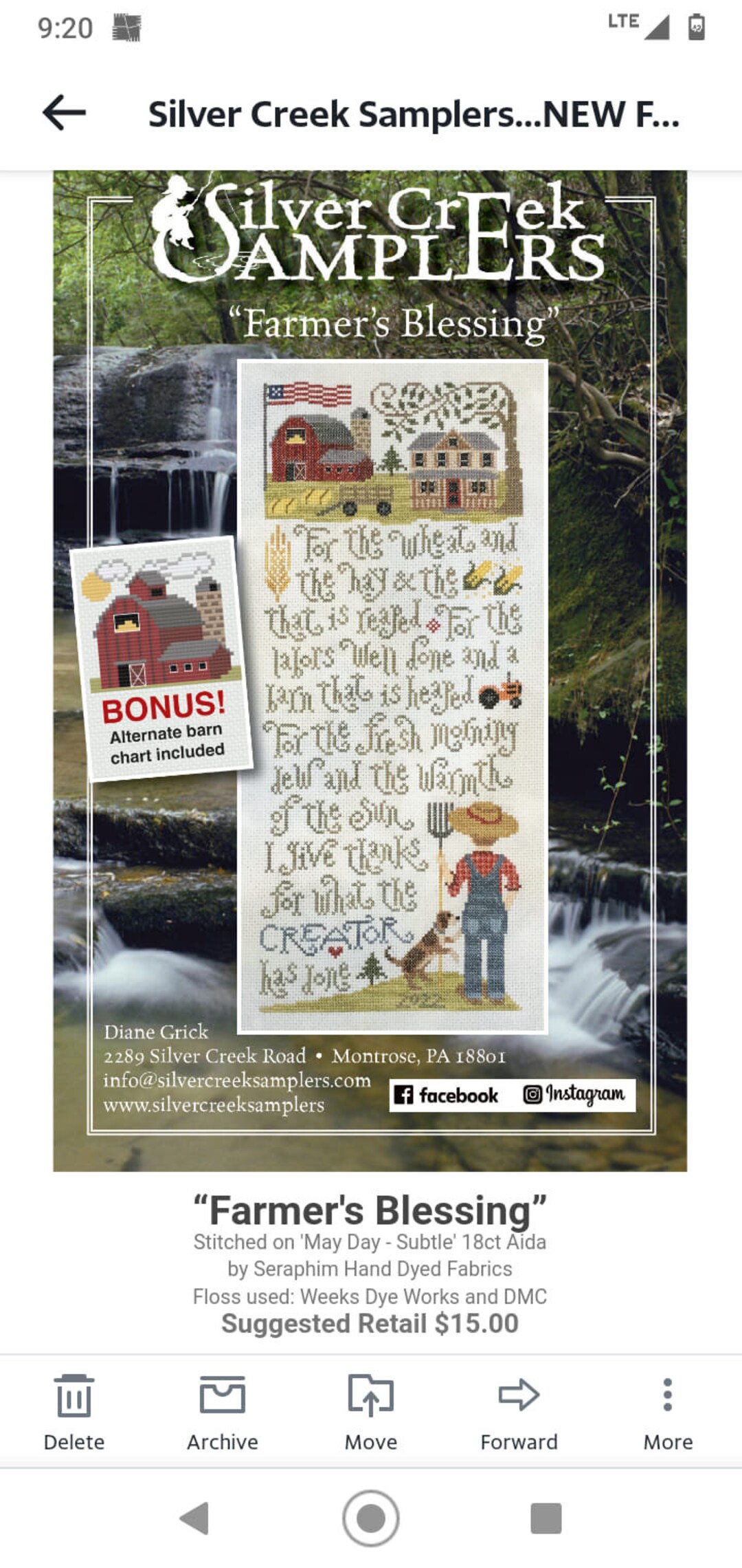 Silver Creek Samplers FARMERS BLESSING, 15% Off, ONE Left - Etsy