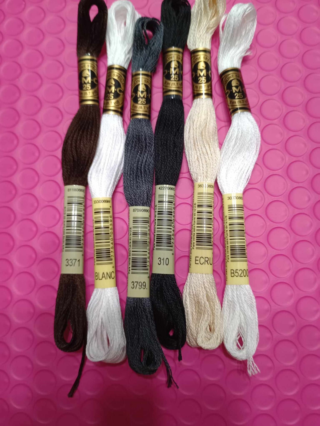 6 Pack Popular DMC Floss, Ecru, Blanc, B5200, 310, 3371, 3799 - Etsy