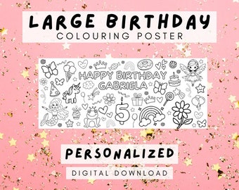 BUGS Happy Birthday Colouring Poster Coloring Mat Activity Banner Giant ...