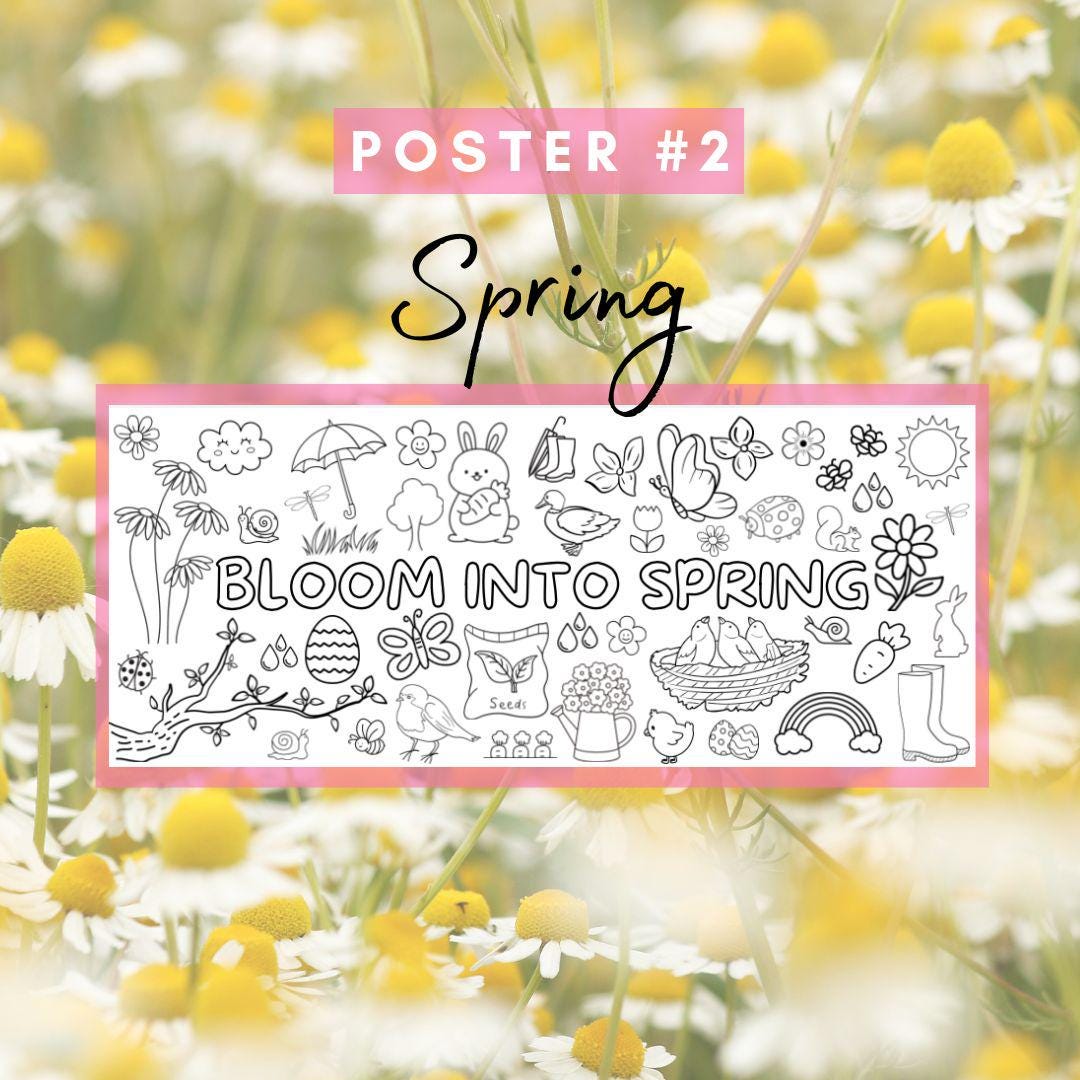 Seasonal Colouring Posters Bundle - 4 Large Printable Designs for ...