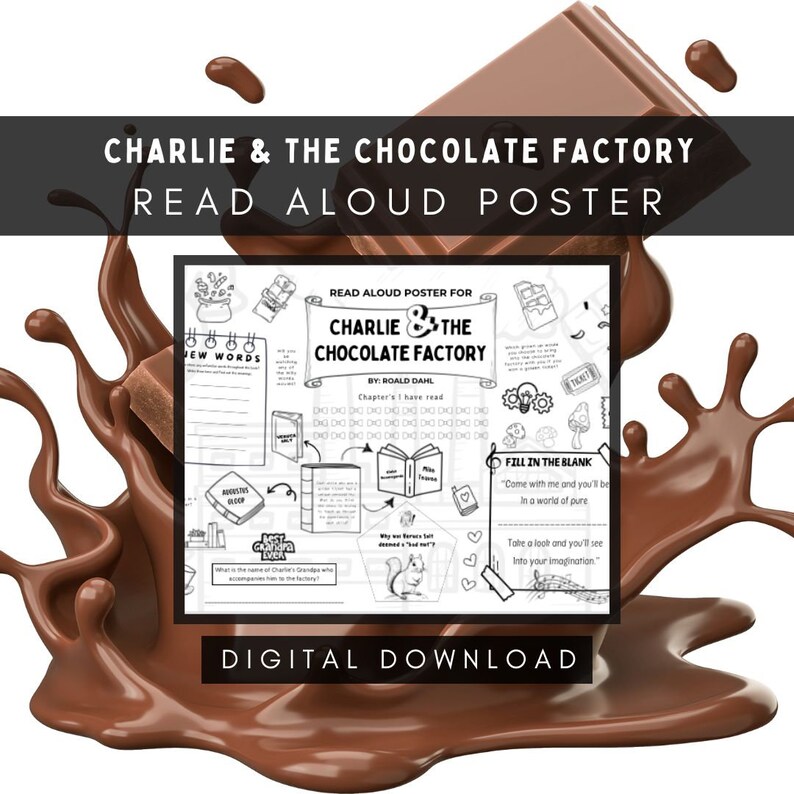 Read Aloud Poster WILLY WONKA Charlie and the Chocolate Factory Book ...