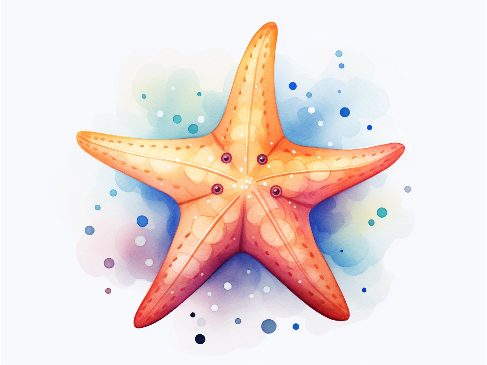Graceful Starfish Clipart - Etsy