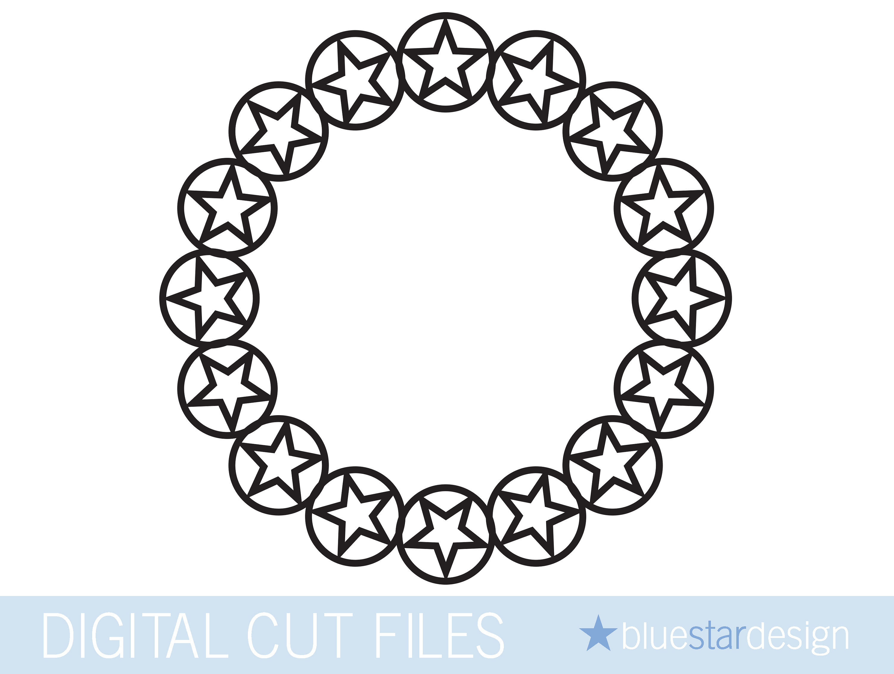 Star Circle Frame Cut File for Scrapbooking - Etsy