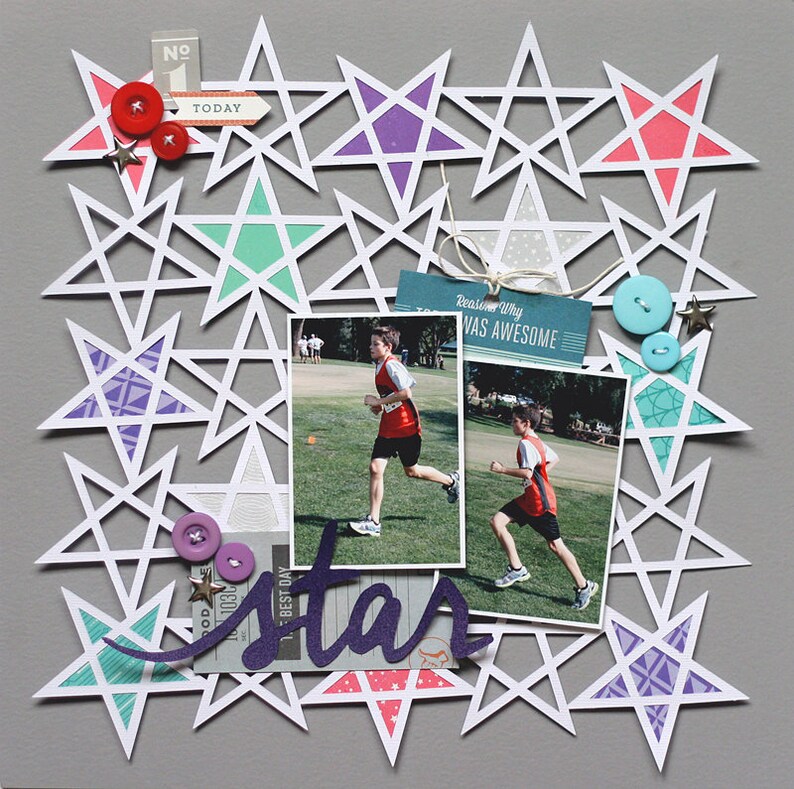Star Grid Digital Cut Files for Scrapbooking & Project Life - Etsy