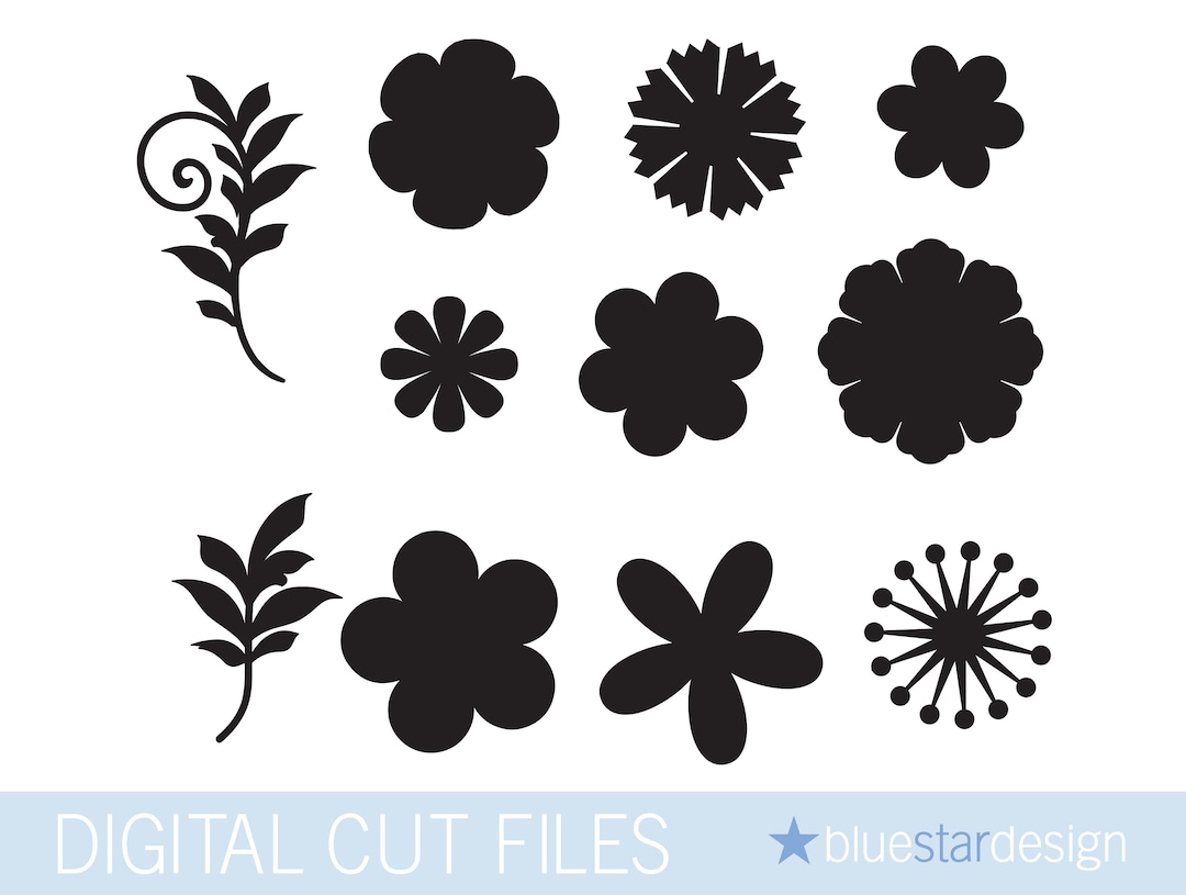 Layered Floral Cut Files for Project Life & Scrapbooking - Etsy