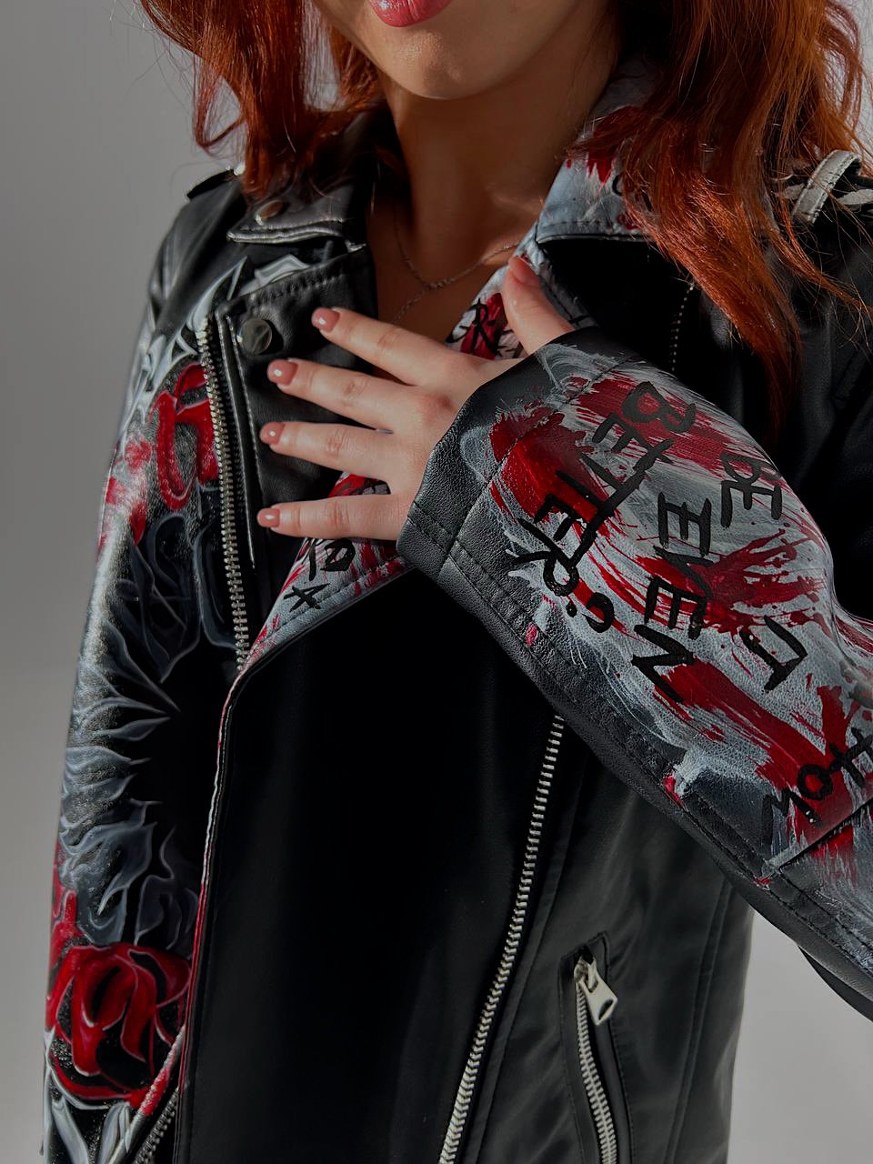 Personalized Leather Biker Jacket, Hand Painted Leather Jacket, Custom ...