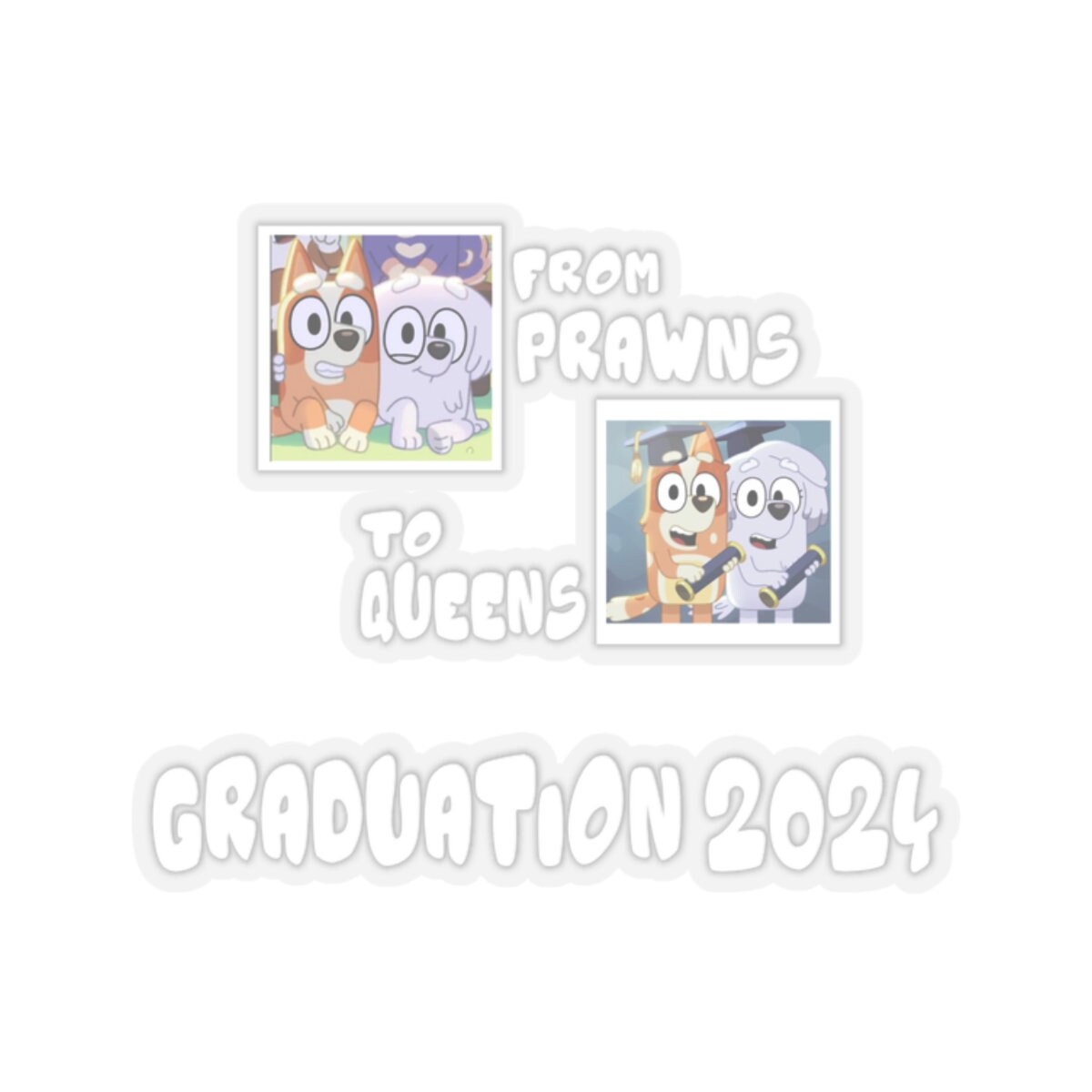 Bluey from Prawns to Queens Bingo and Lila Kiss-cut Stickers - Etsy