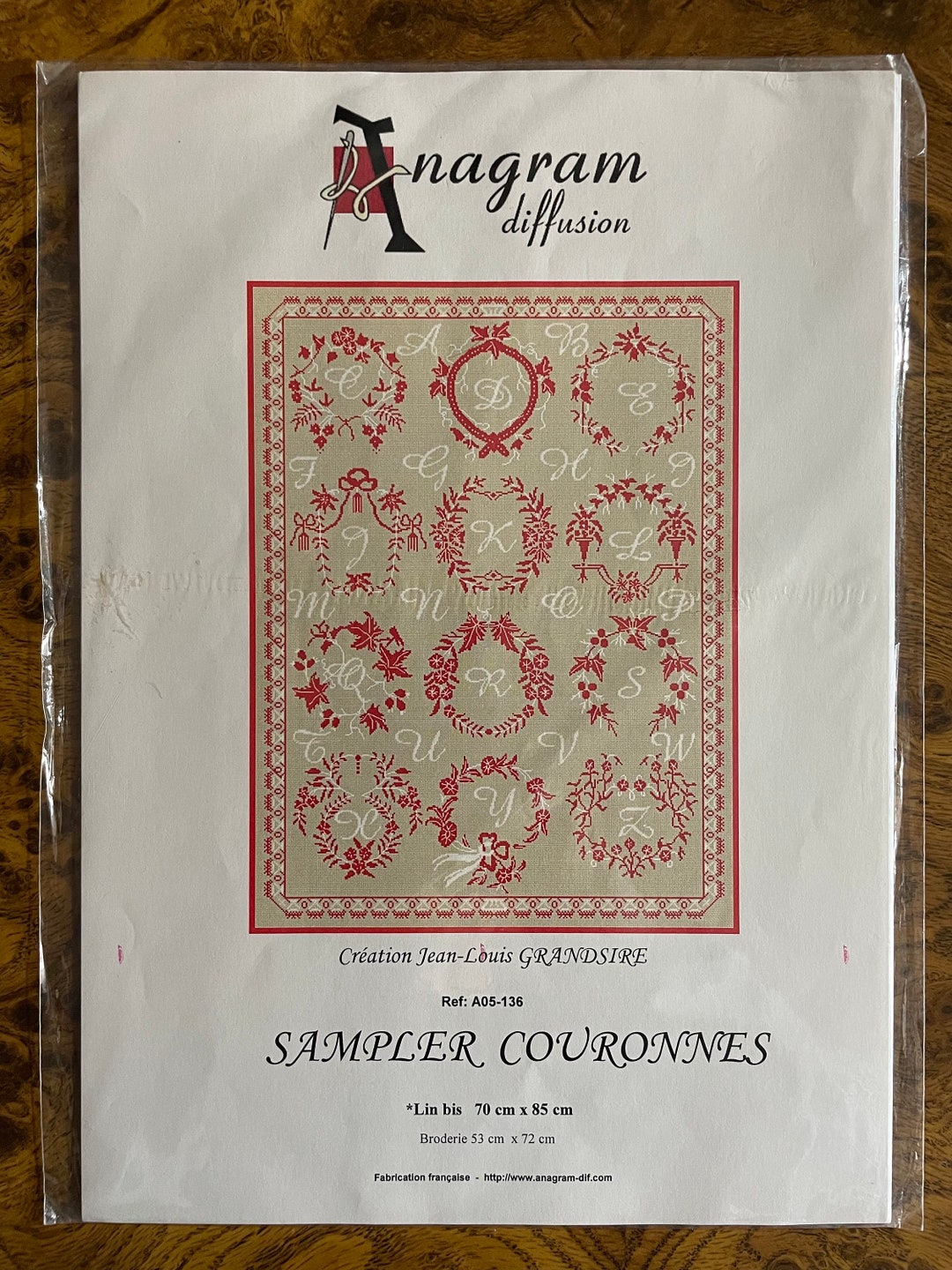 RARE Anagram Diffusion Cross Stitch Chart - SAMPLER COURONNES - Crowns ...