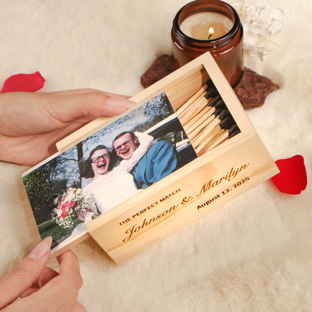 Personalized Matchbox,custom Matchbox Wood,custom Match Box,couples ...