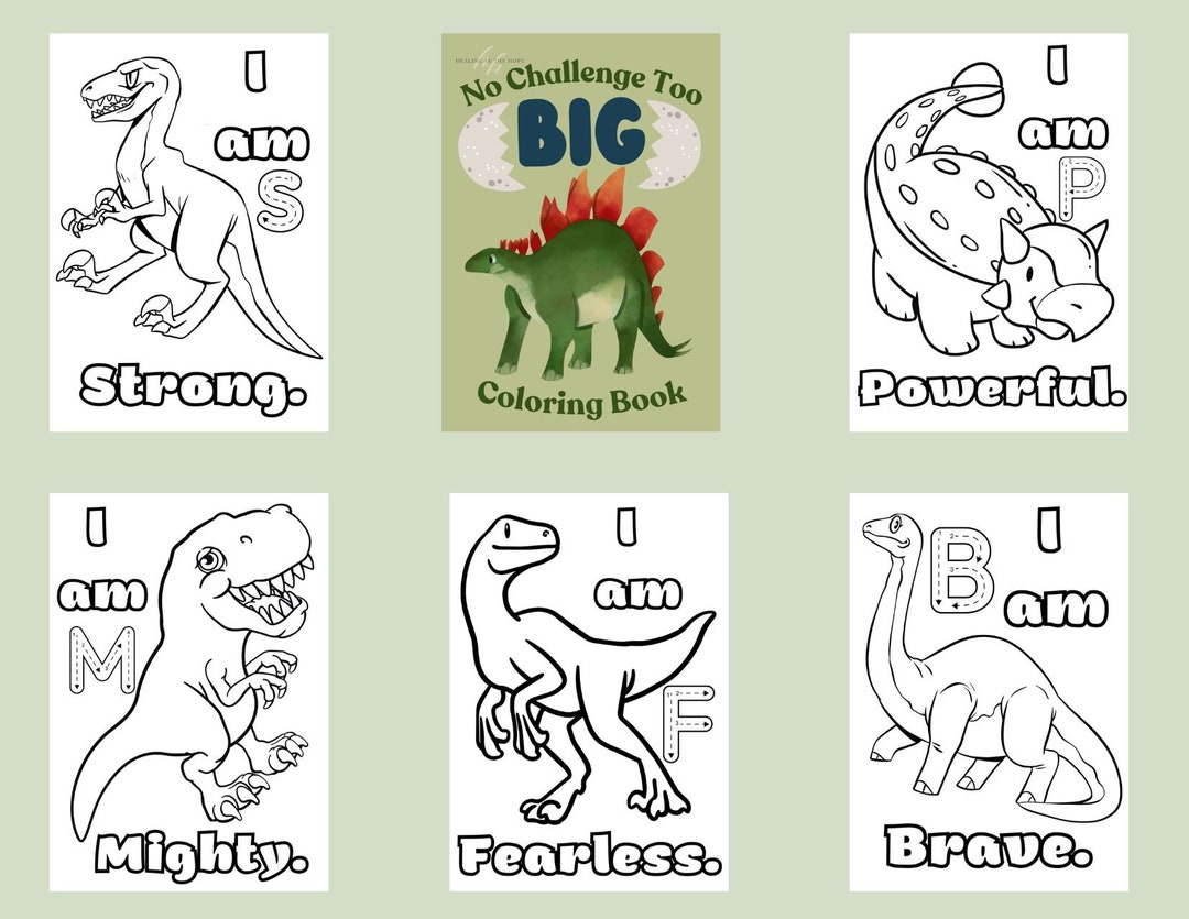 Dinosaur Strong-kids Coloring Pages - Etsy