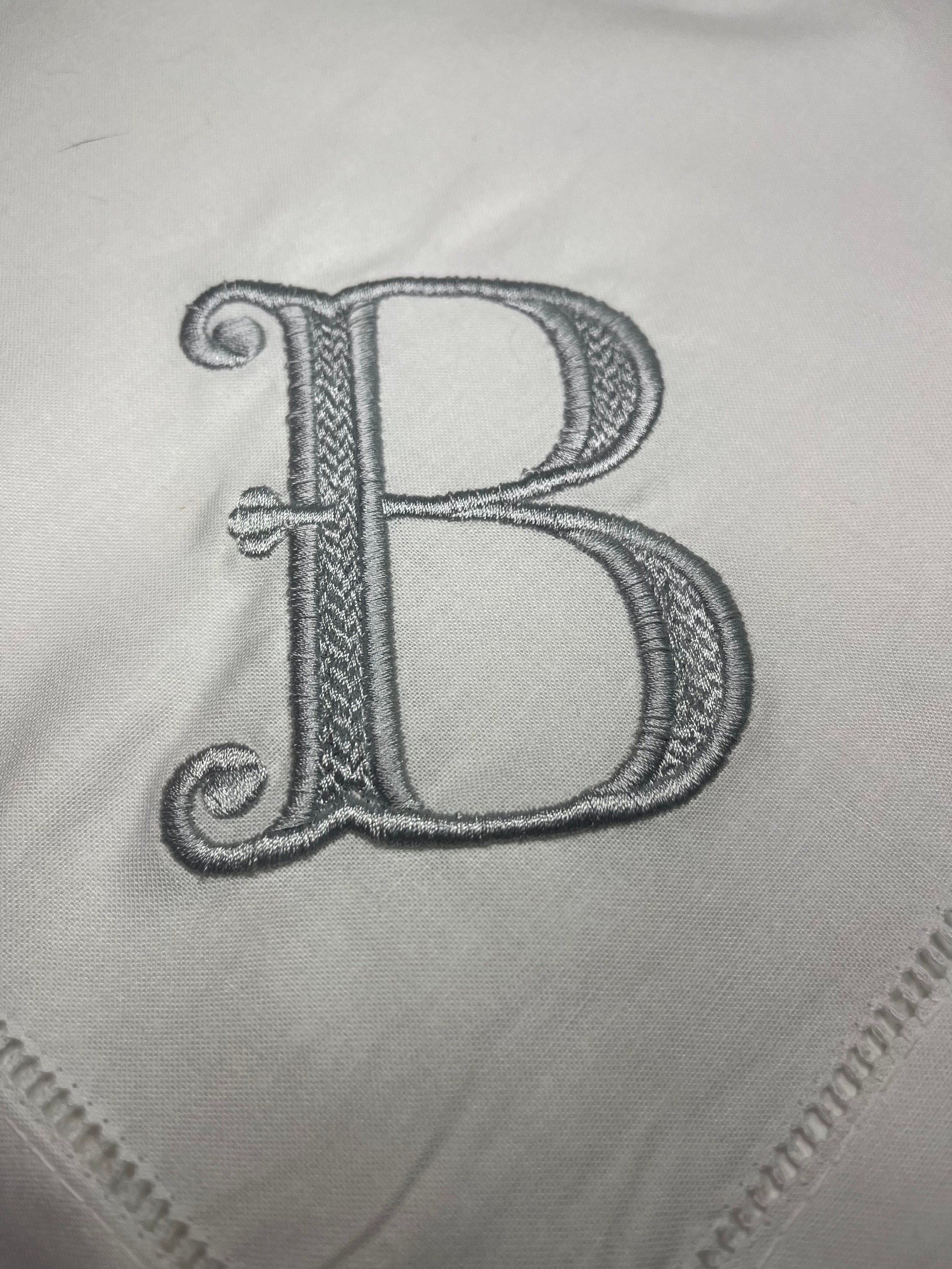 12 Linen Hemstitched Napkins With Victorian Font. Monogrammed Napkins ...