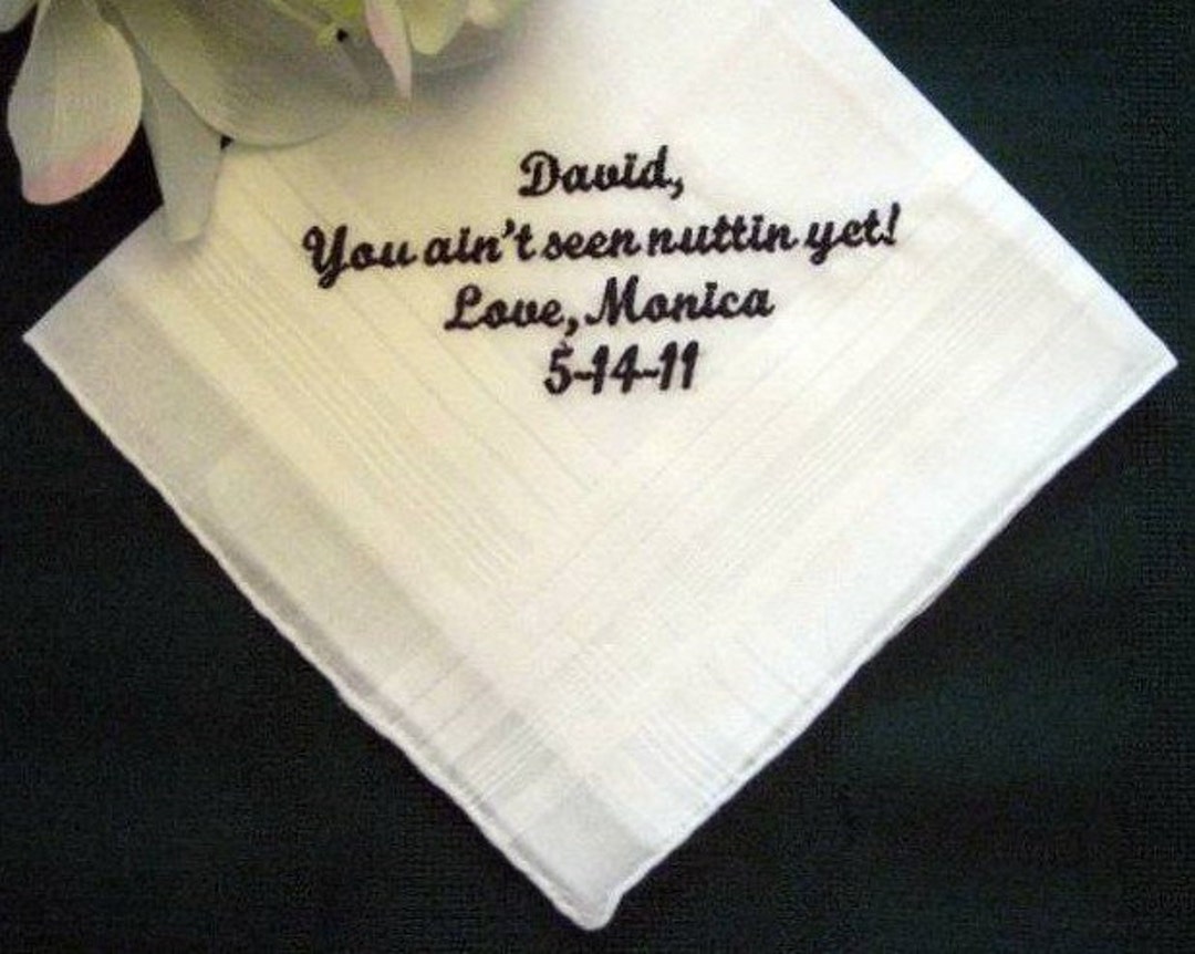 Personalized Wedding Handkerchief From the Bride to the Groom 77S ...