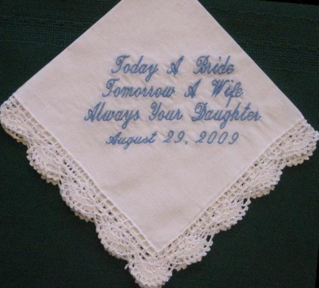 Mother of the Bride Wedding Handkerchief Gift, Personalized Wedding ...