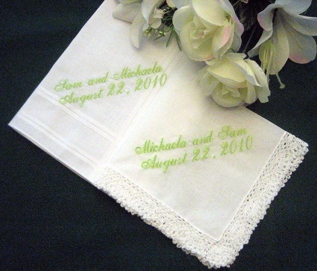 Wedding Handkerchief for the Bride and Groom Hankie With Gift Box and ...