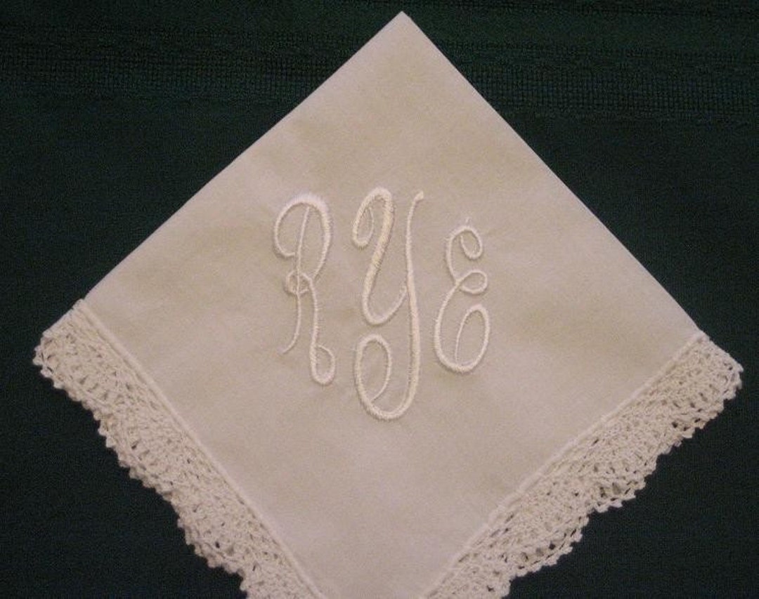Classic Monogrammed Hanky With Gift Box - Etsy