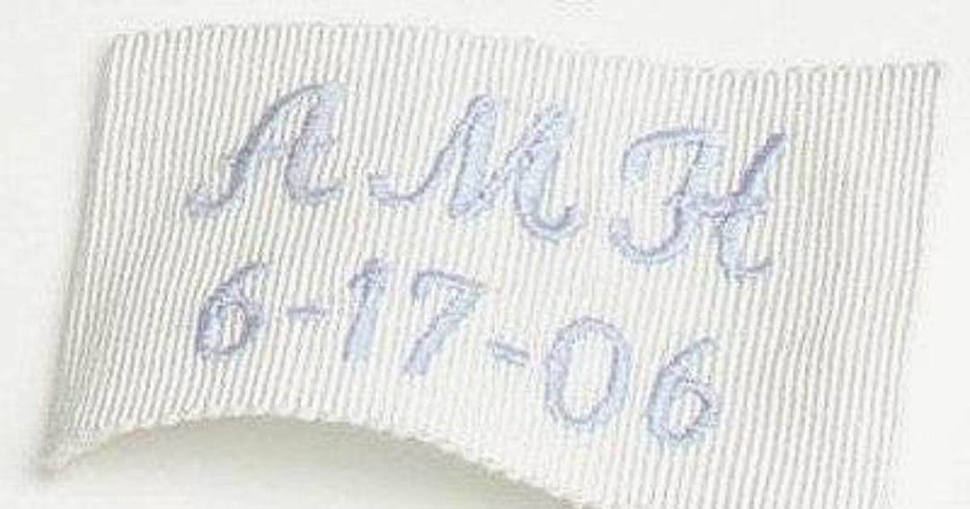 Monogrammed Something Blue Wedding Dress Label.wedding Gown Label ...