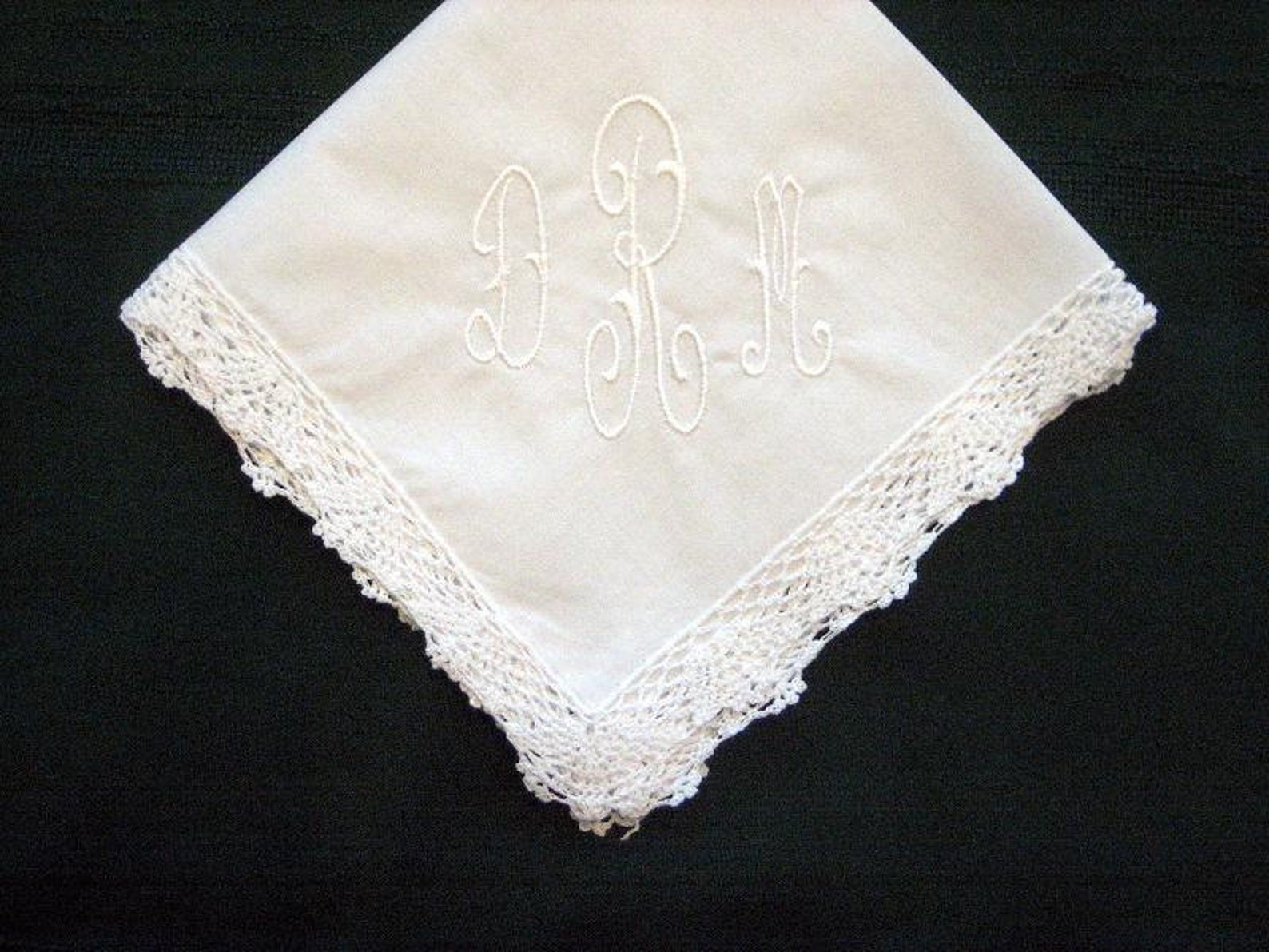 Classic Monogrammed Hanky Initials Embroidered Ladies | Etsy