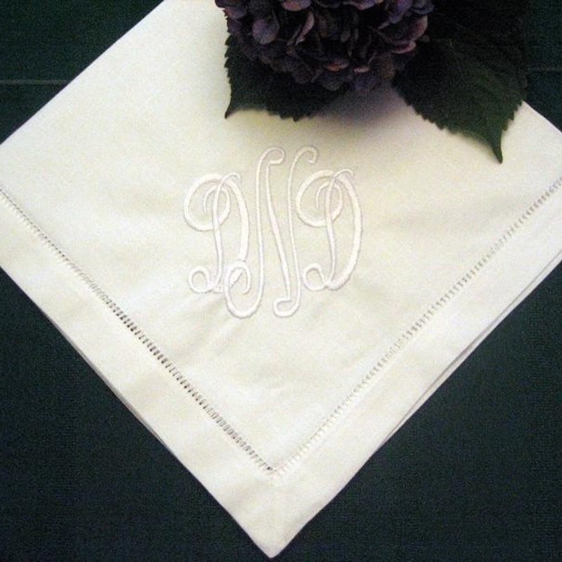 Monogrammed Linen Napkins - Etsy