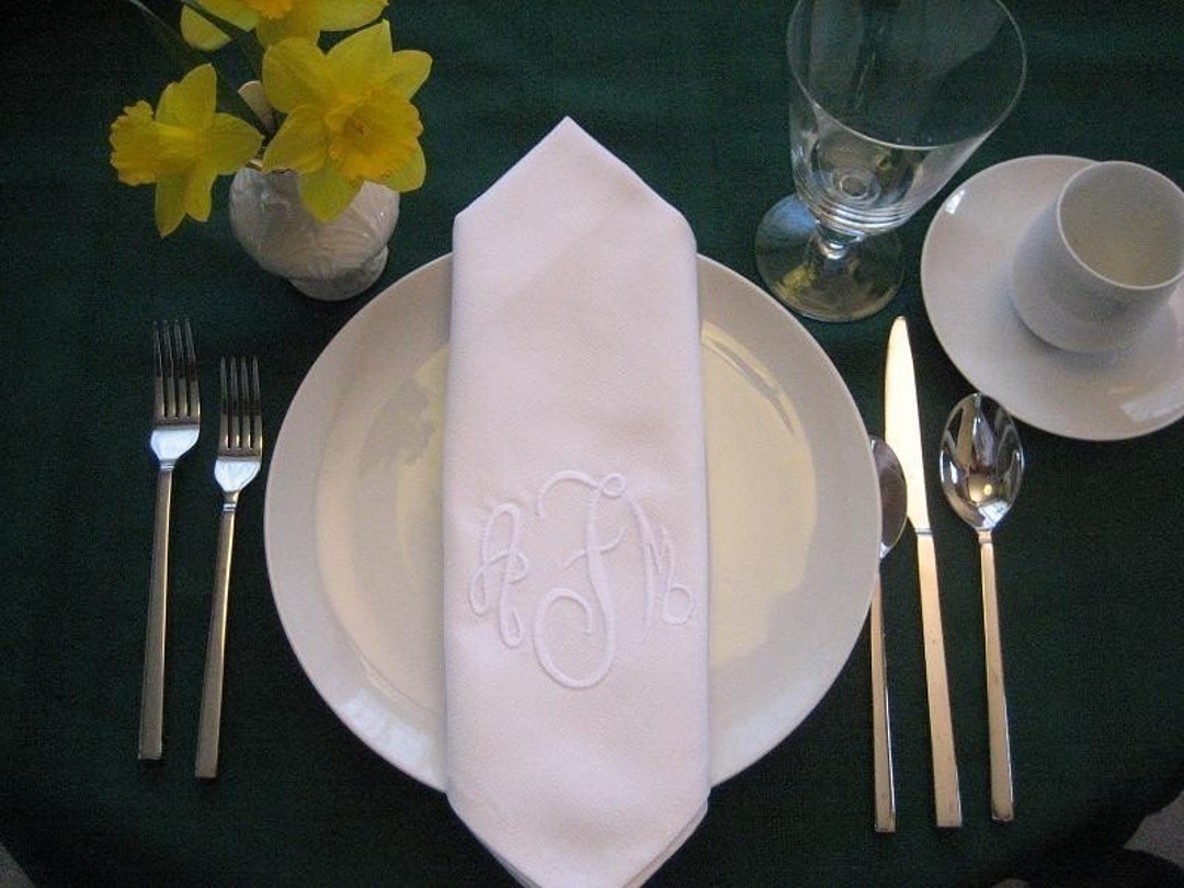 Personalized Napkins -monogrammed Dinner Napkins Set of 12 - Washable ...