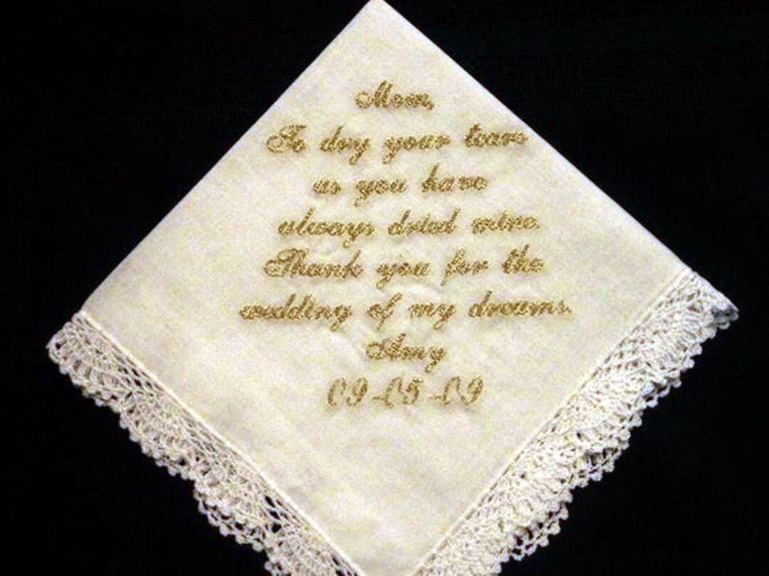 Wedding Hanky With Gold Metalic Thread With Gift Box 18S - Etsy