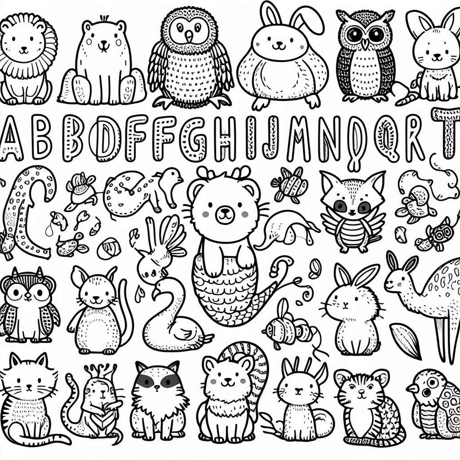 Animal Alphabet Coloring Pages 30 Printable Educational Sheets for Kids ...