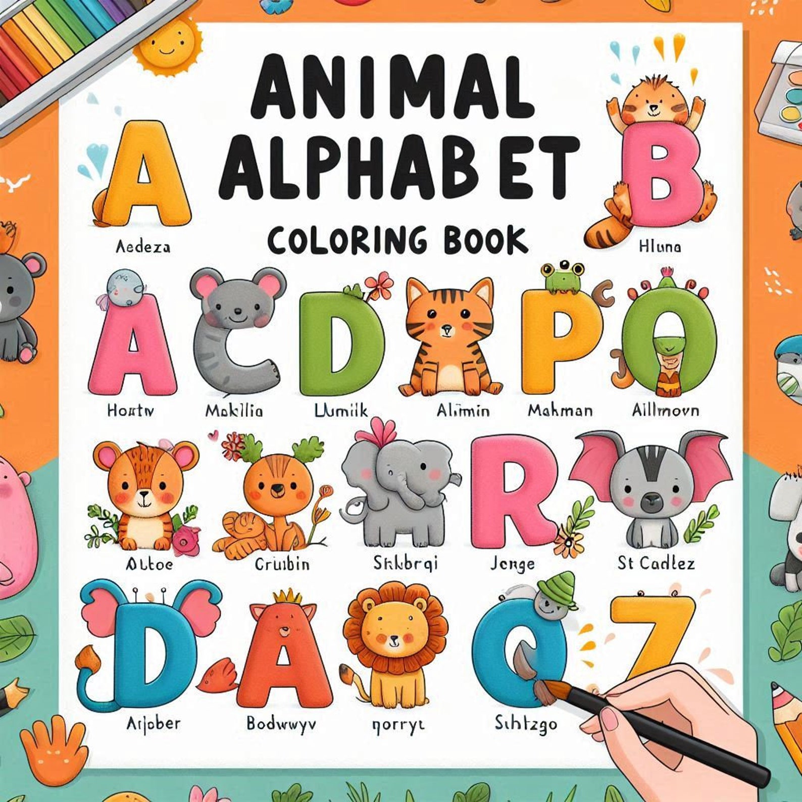 Animal Alphabet Coloring Pages 30 Printable Educational Sheets for Kids ...