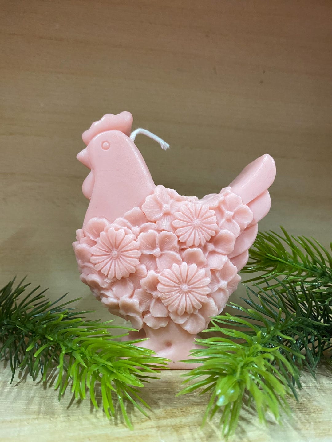 Chicken With Flowers Handmade Soy Wax Candle - Etsy