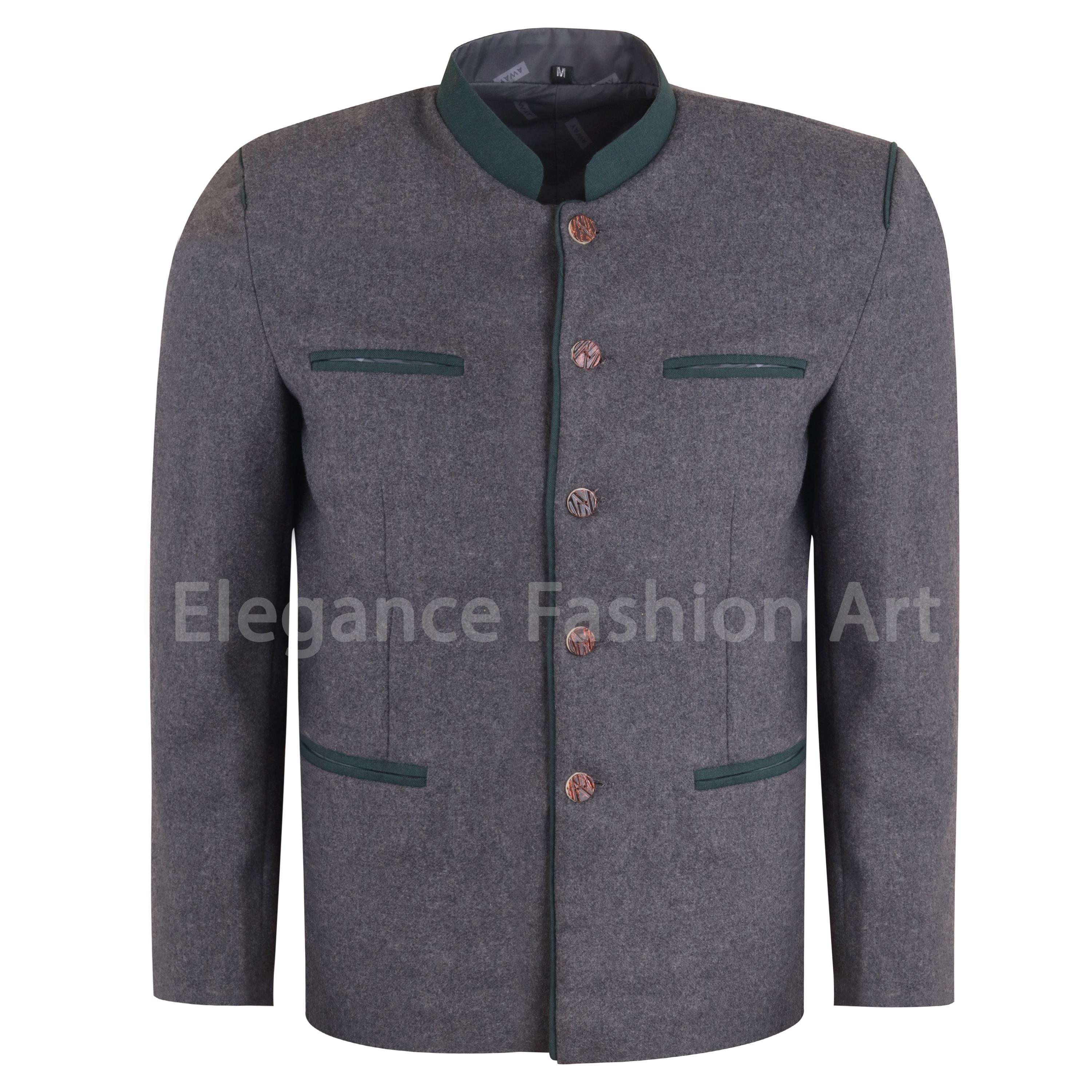 Austrian Wool Trachten Oktoberfest Jacket Charcoal Grey Tyrol Loden ...