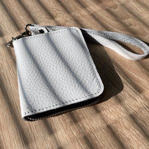 White Pocket Mini Zip Around Wallet/ Bifold Handmade Purse/ Women Full ...
