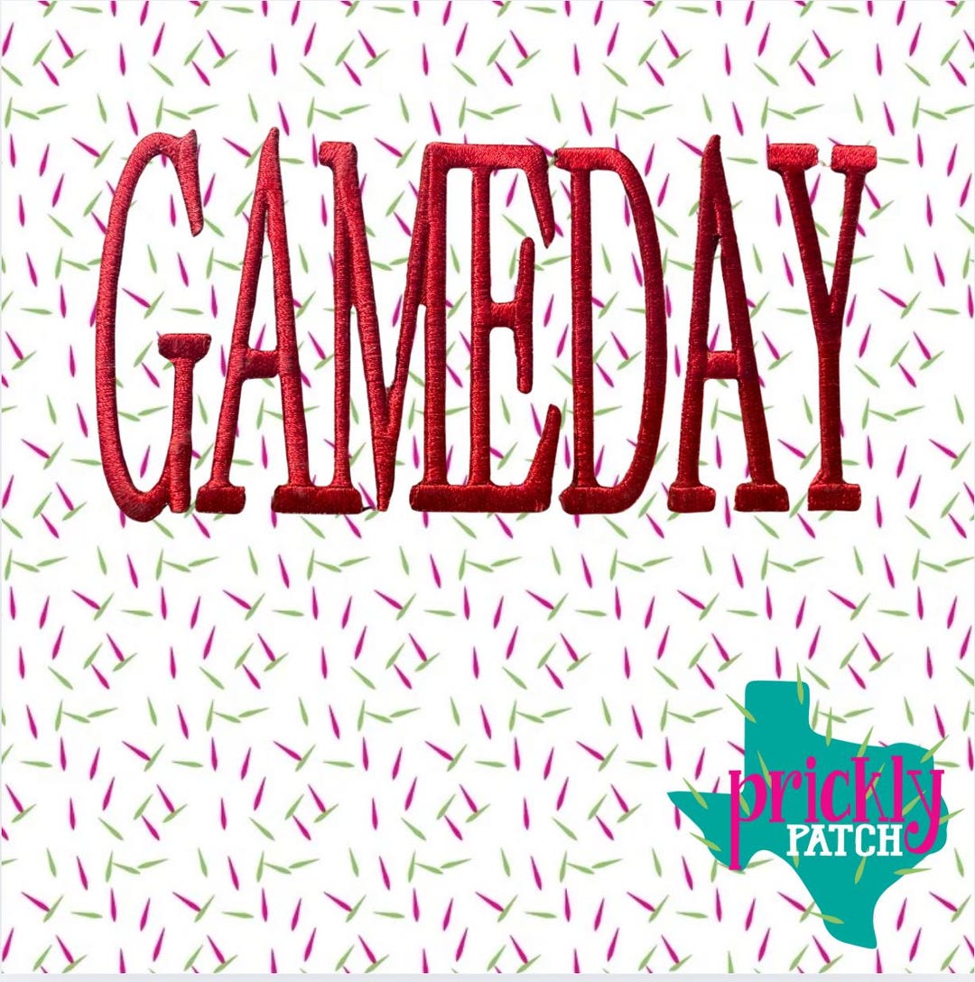 GAMEDAY Red - Embroidery Transfer - Etsy